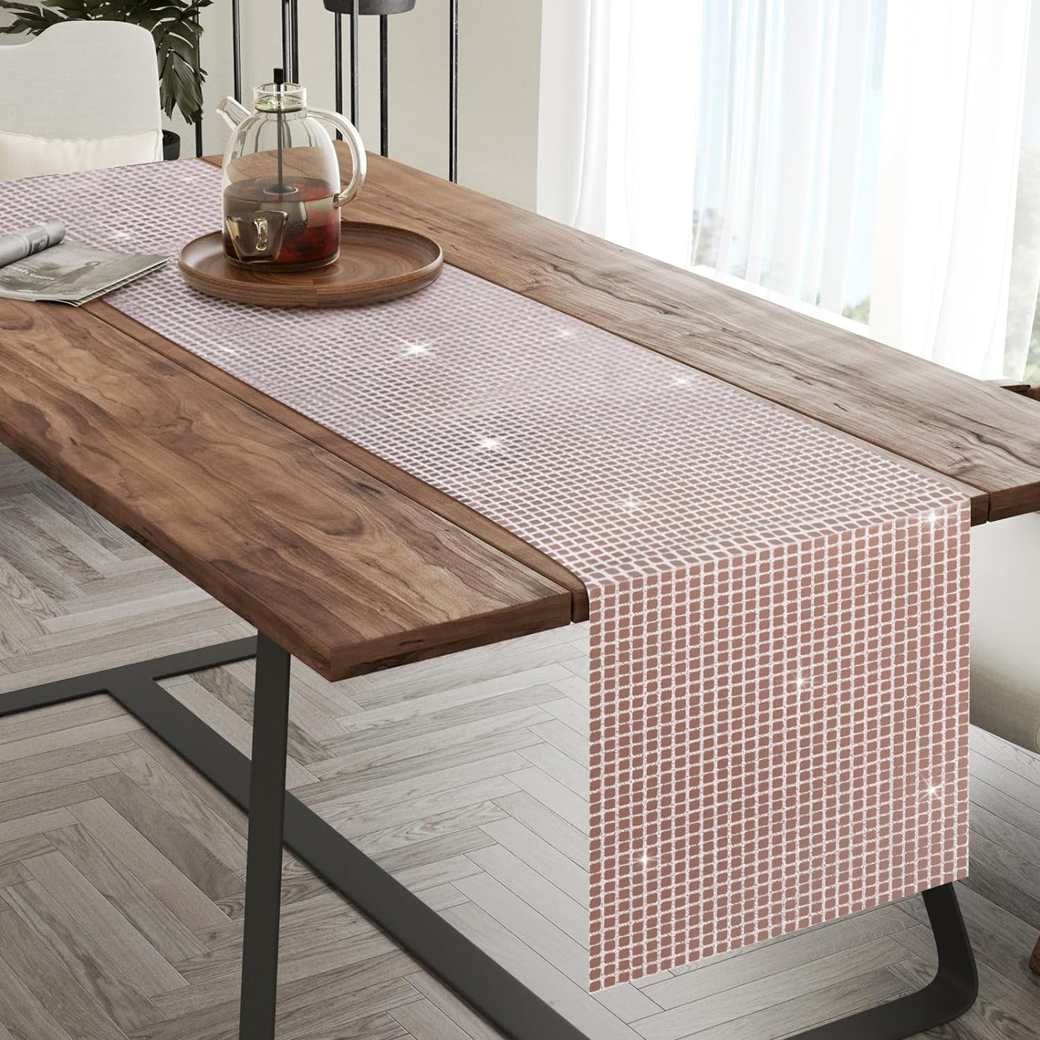 108 x 12hes Glitter Disco Table Runner Decorations - Polyester Sequin ...