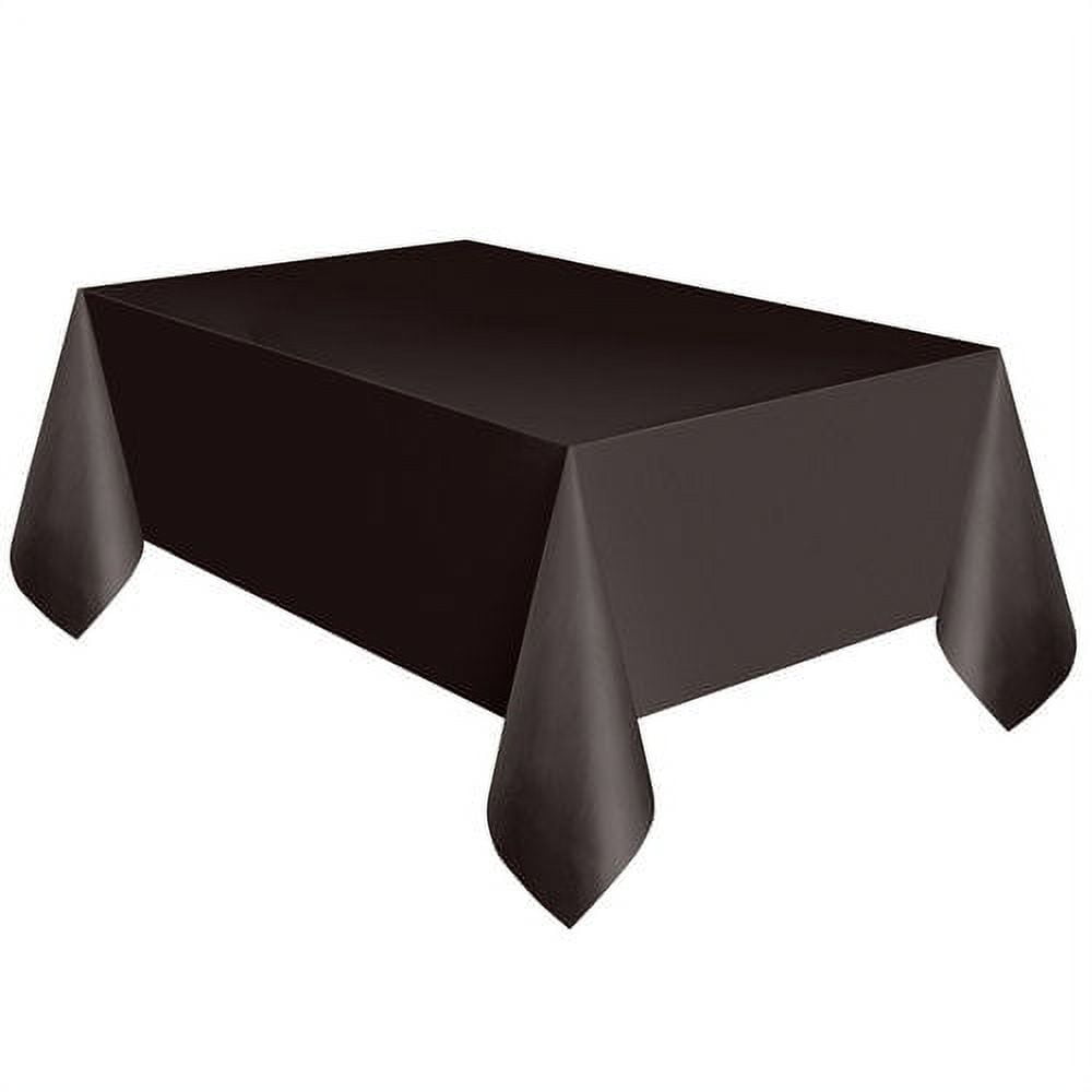 Way To Celebrate! Plastic Party Tablecloths, 108 x 54in, Black, 3ct ...