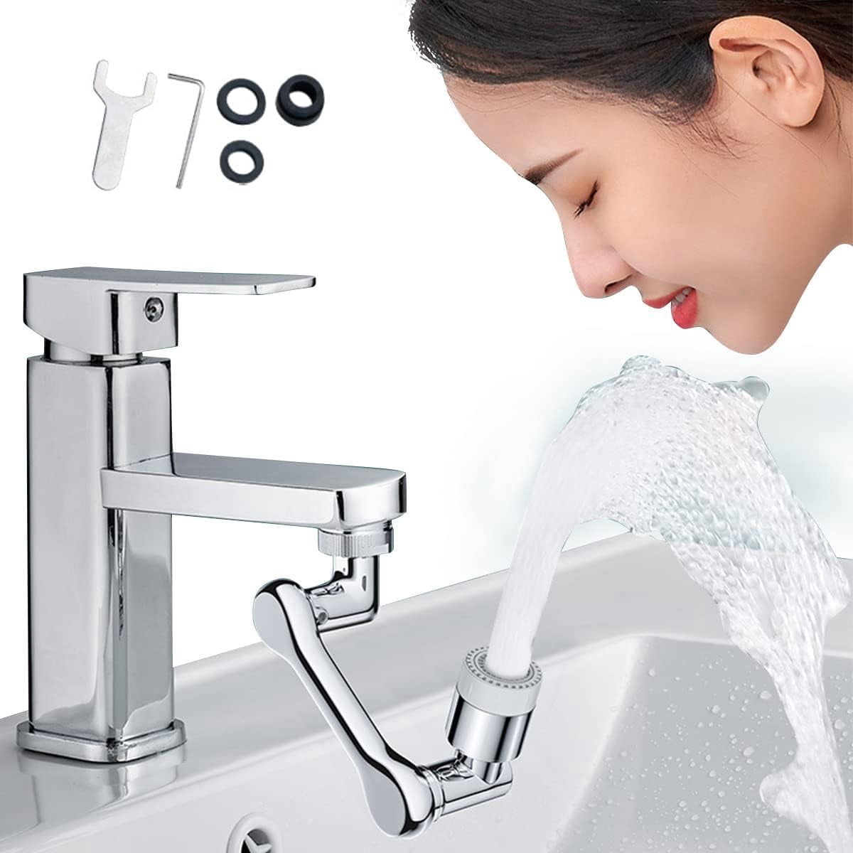 1080 Degree Swivel Faucet Extender Universal Splash Filter Faucet ...