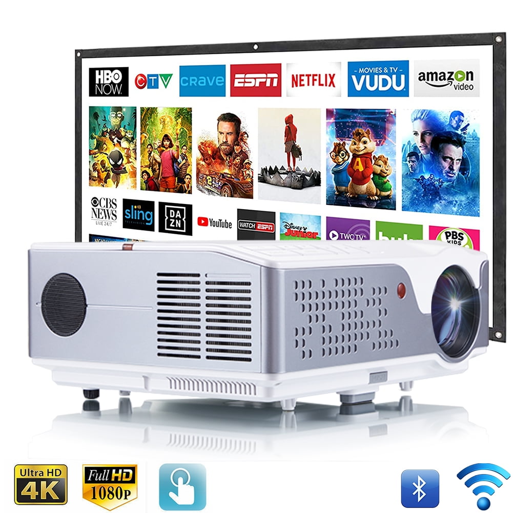 1080 Native Projector 6000 lumen FLZEN FXP Full HD Android Projector ...