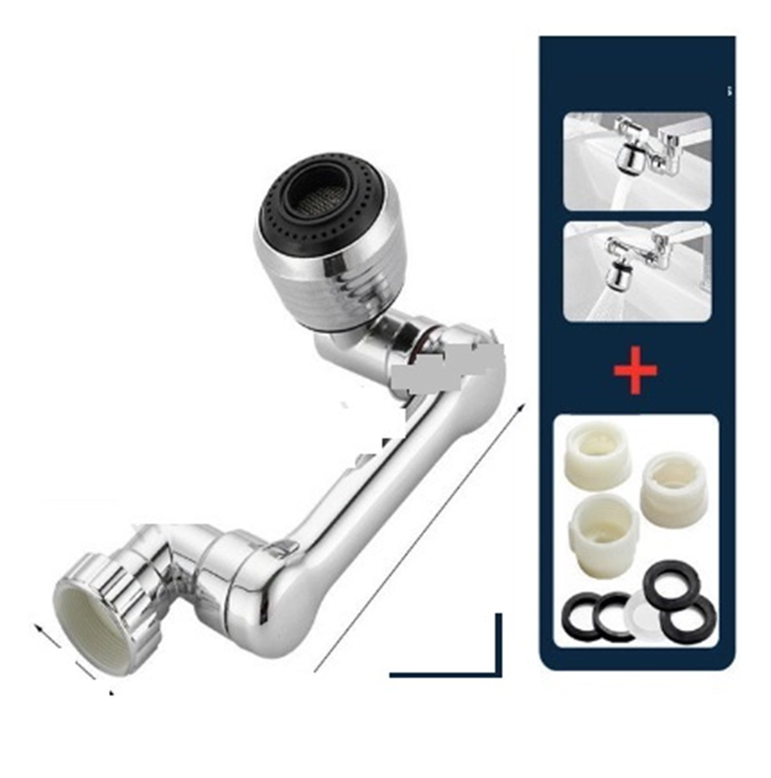 1080° Rotation Faucet Aerator Splash Dual Mode Kitchen Tap Extend Water ...