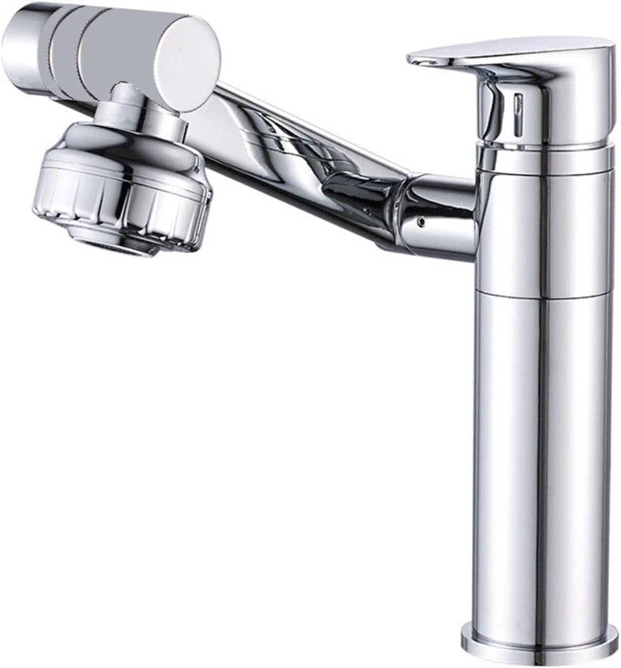 1080° Swivel Bathroom Sink Faucet Mixer Deck Mounted Splash Proof Water ...