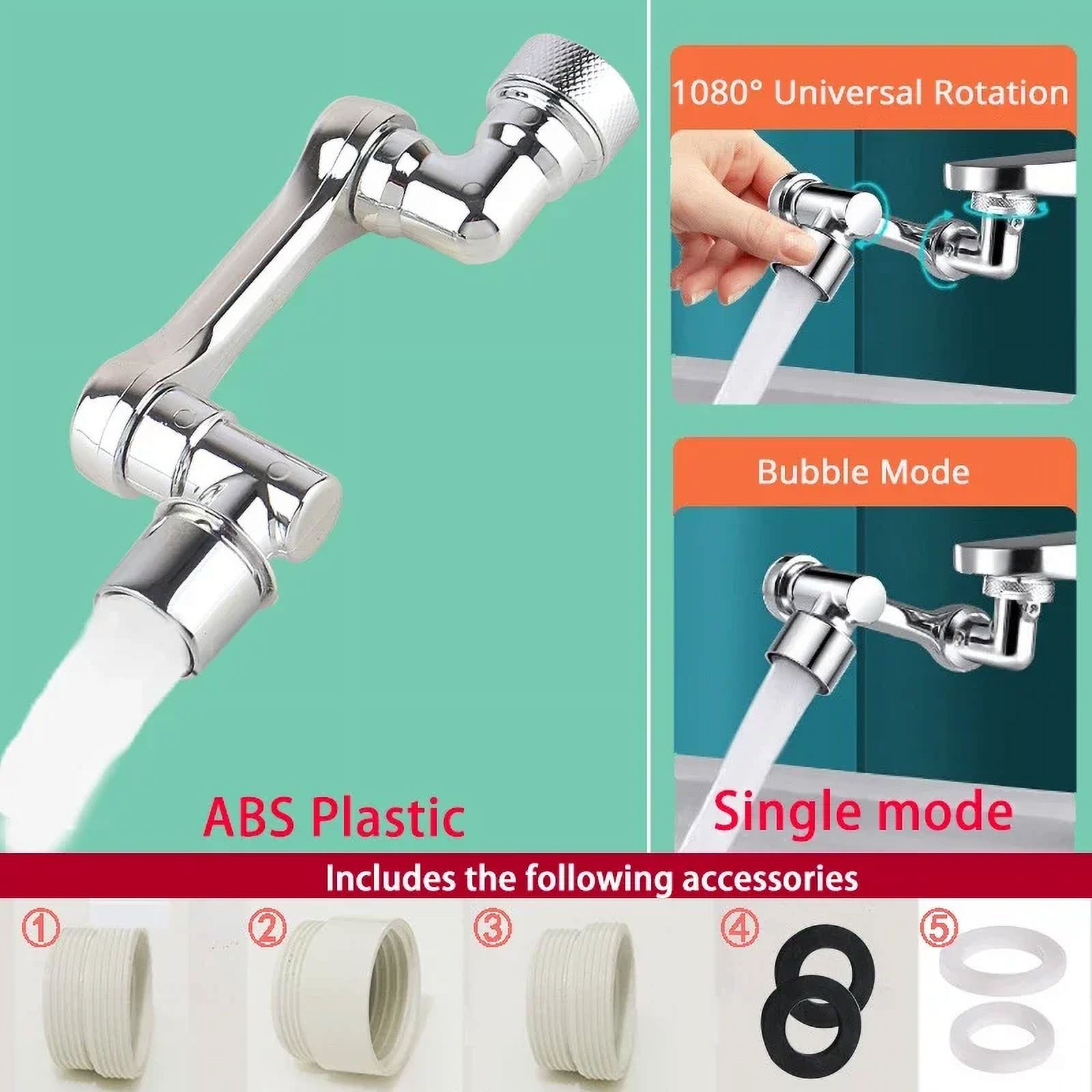 1080掳 Universal Faucet Extender Splash Filter Bathroom Faucet Aerator ...