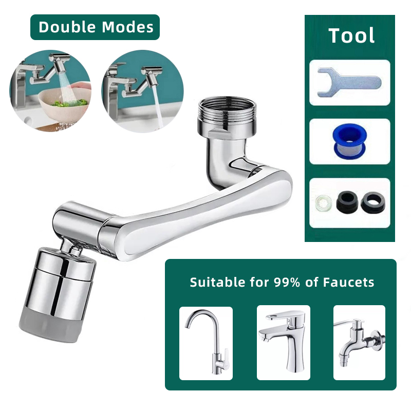 1080掳 Universal Rotation Faucet Sprayer Head 22/24mm Adaptor Washbasin ...