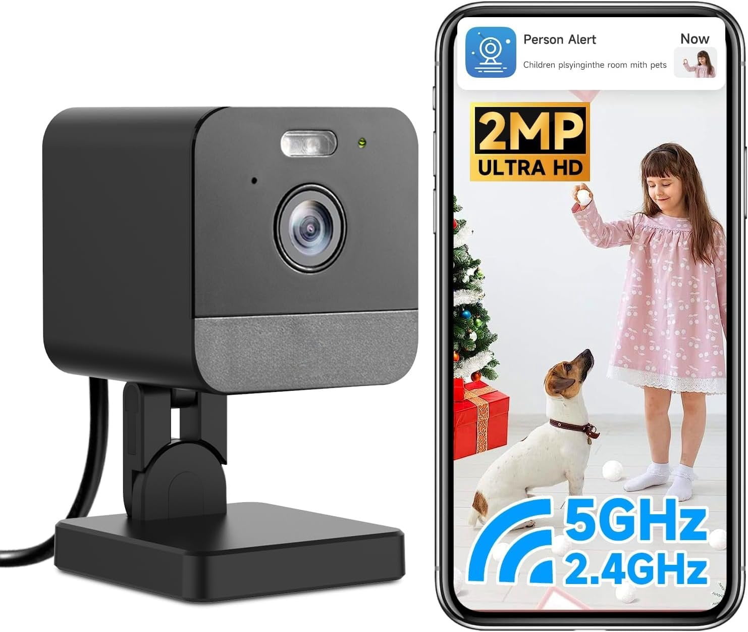 1080P 2.4g/5g Indoor Camera, Plug-in Cameras for , /Elder/ Cameras ...
