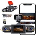 1080P 360° Car Dashcam System, WiFi 4-Channel DVR with 64GB SD Card ...