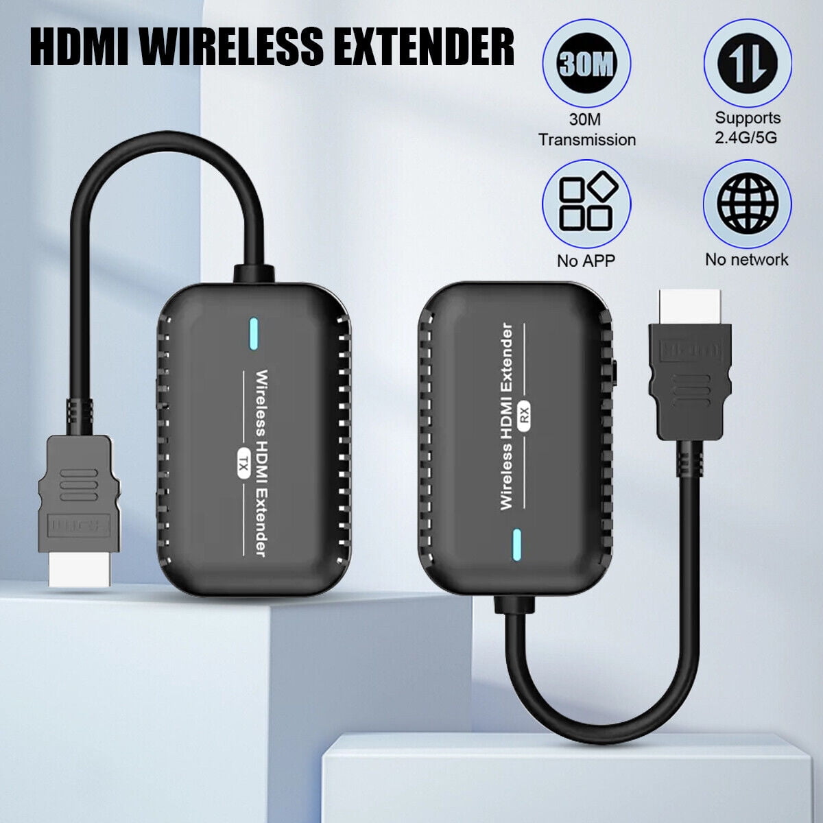 1080P 60Hz Wireless HDMI Extender 2.4GHz/5GHz WiFi Transmitter Receiver ...