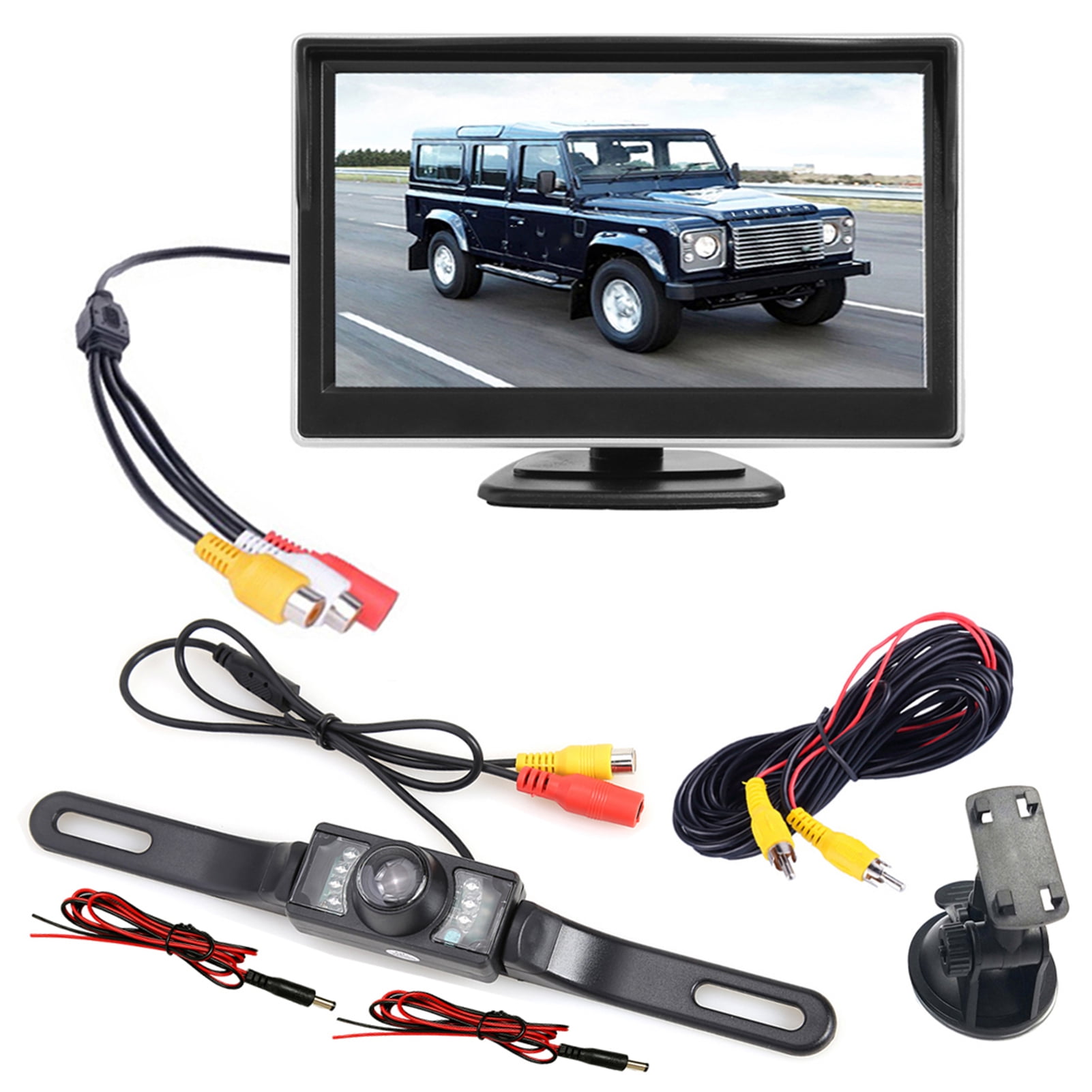 1080P Backup Camera with 5 inch Monitor License Plate Back Up Camera ...