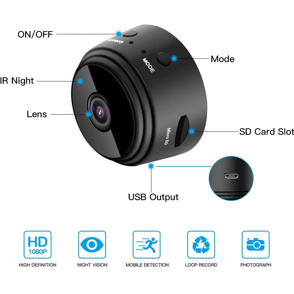 1080P HD Wireless Mini Security Camera with Live Video, Motion ...