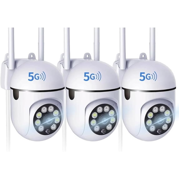 1080P Camera Outdoor Corded Power, 3 count 2MP PTZ WiFi Camera (2.4G/5G ...
