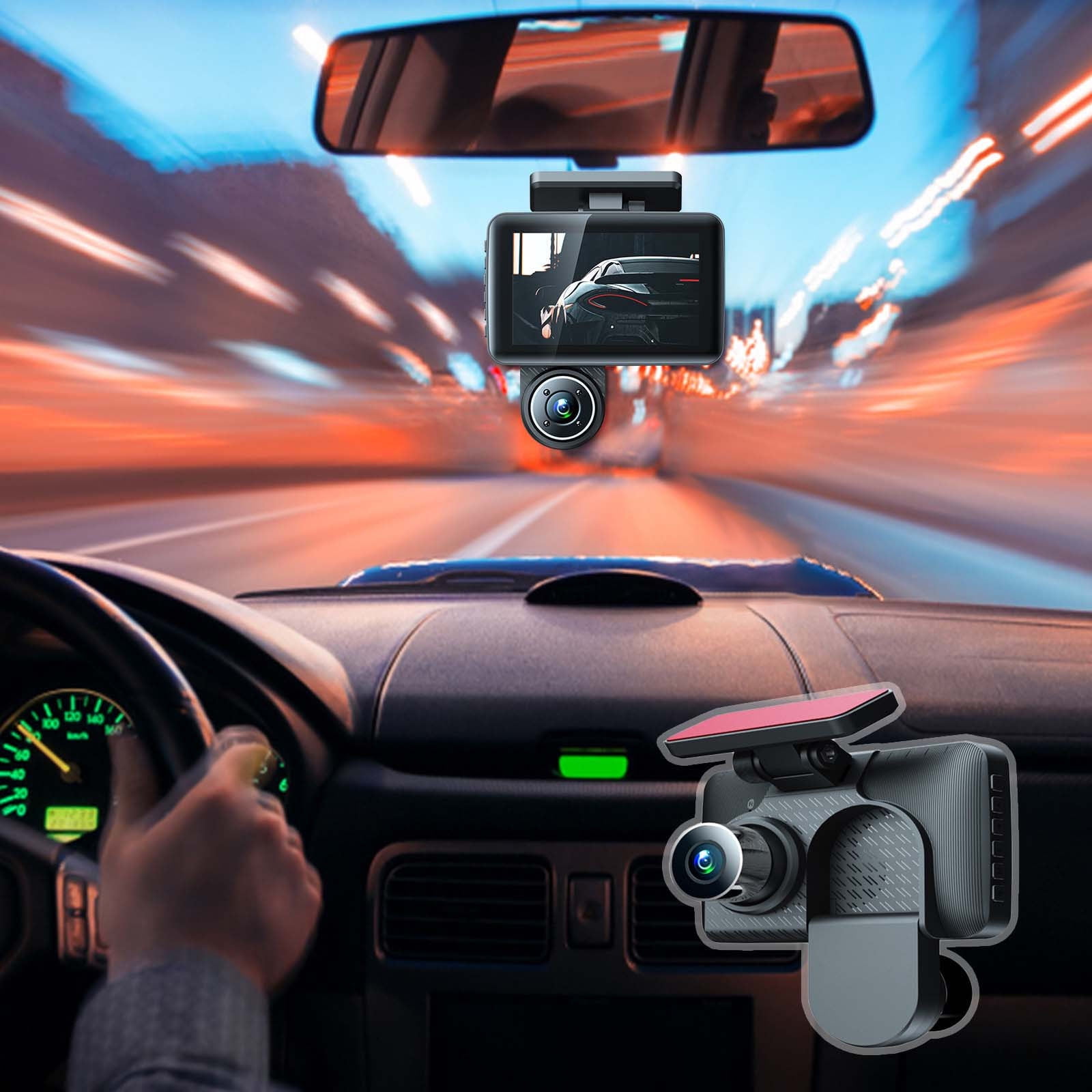 1080P Dash Cam, Car Security Camera, Full HD Front Inside Recording, 4 ...