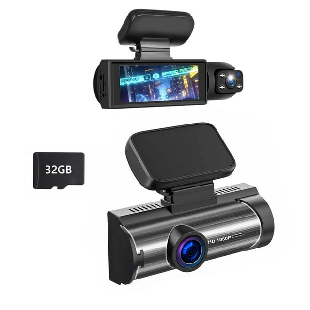 【1080P Dash Cam】Night Vision Car Camera with 32GB, Dual Lens, IR Sensor ...