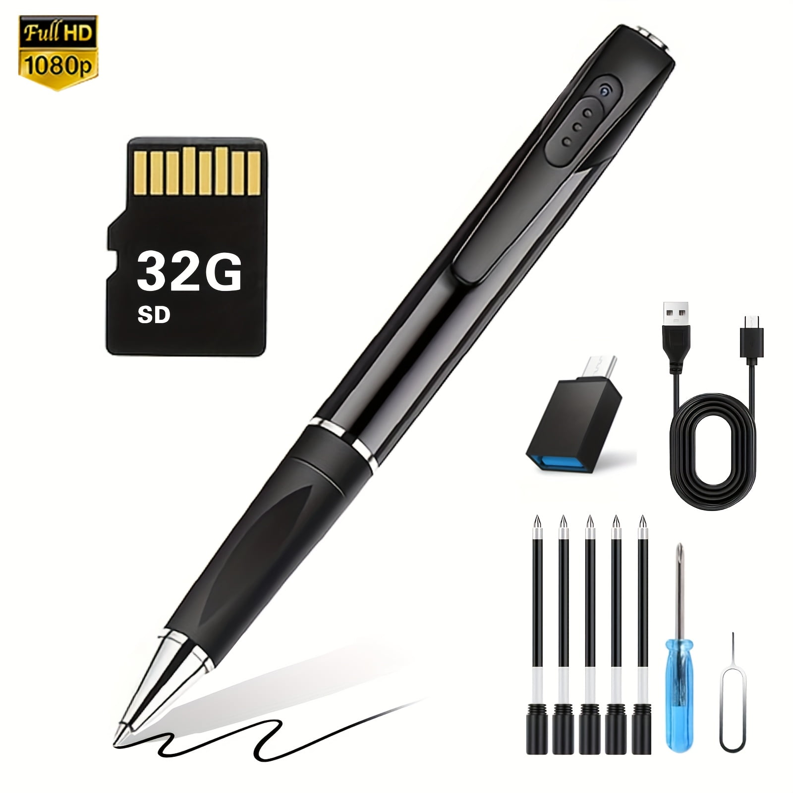 1080P Digital Recording Pen with 32GB Storage, Touch Screen ...