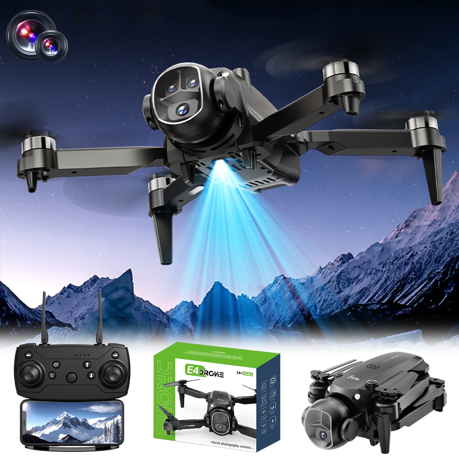 1080P FPV Camera Drone Remote Control Flying Toys With Altitude Hold ...