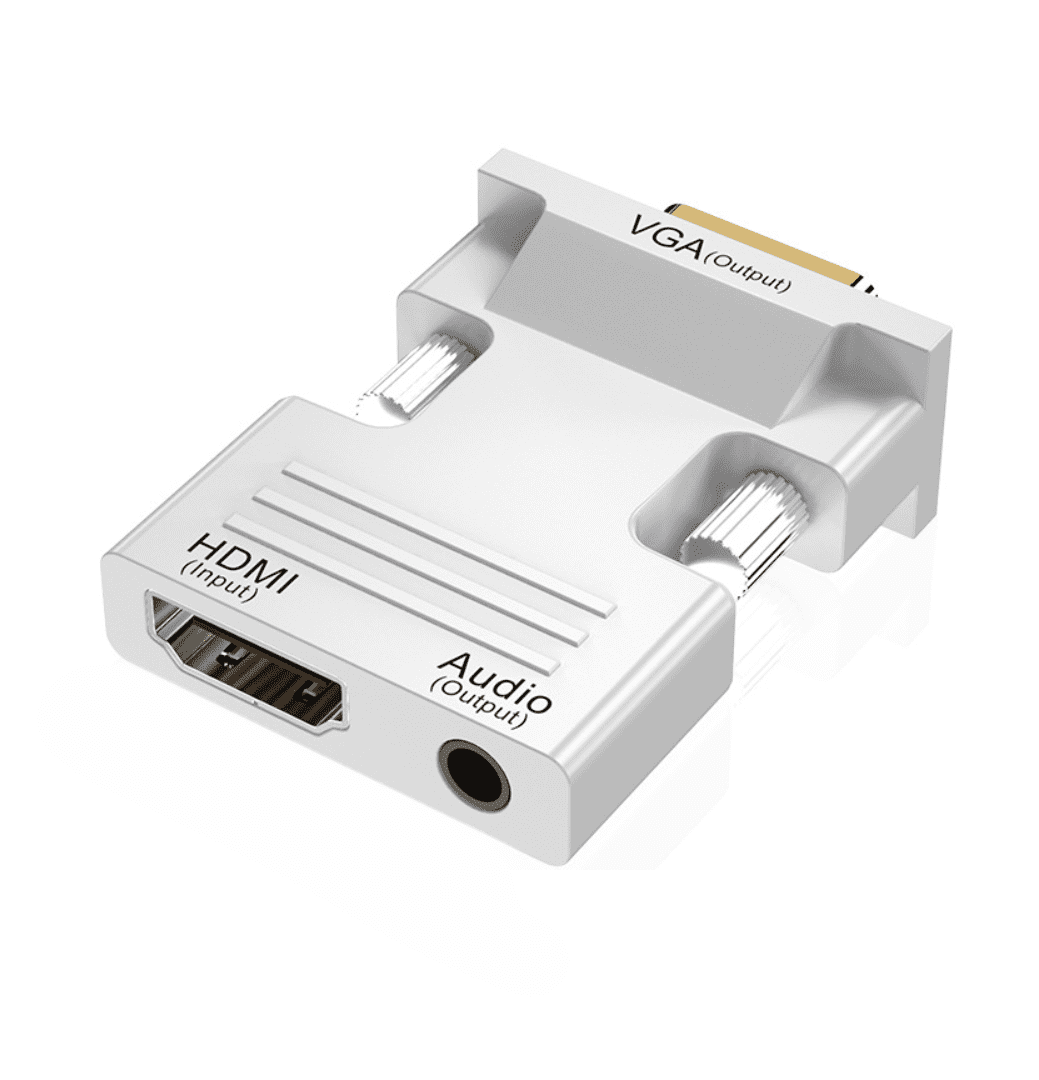 1080P Female HDMI to VGA Male Converter Adapter with 3.5mm Stereo Audio ...
