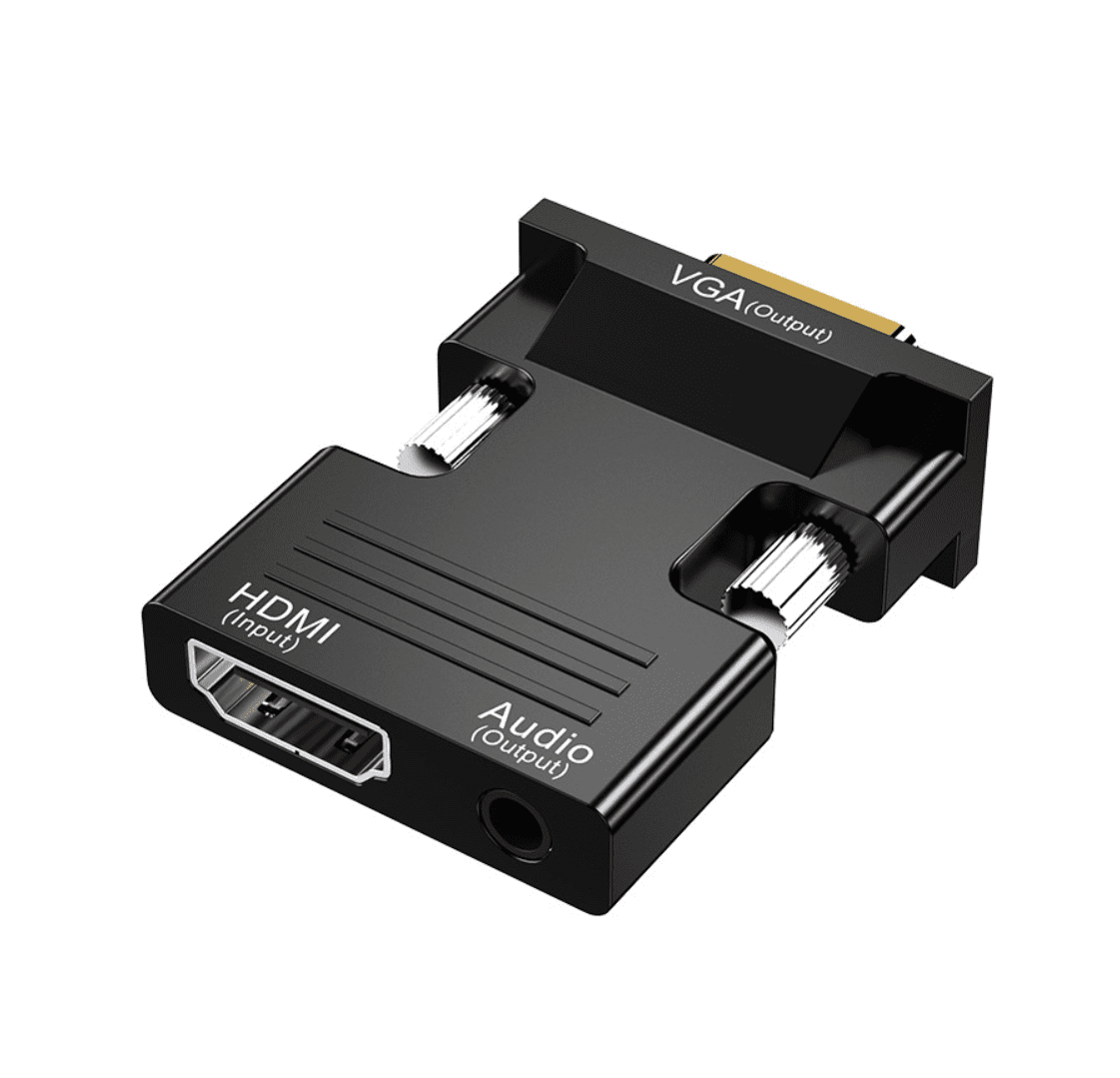 1080P Female HDMI to VGA Male Converter Adapter with 3.5mm Stereo Audio ...