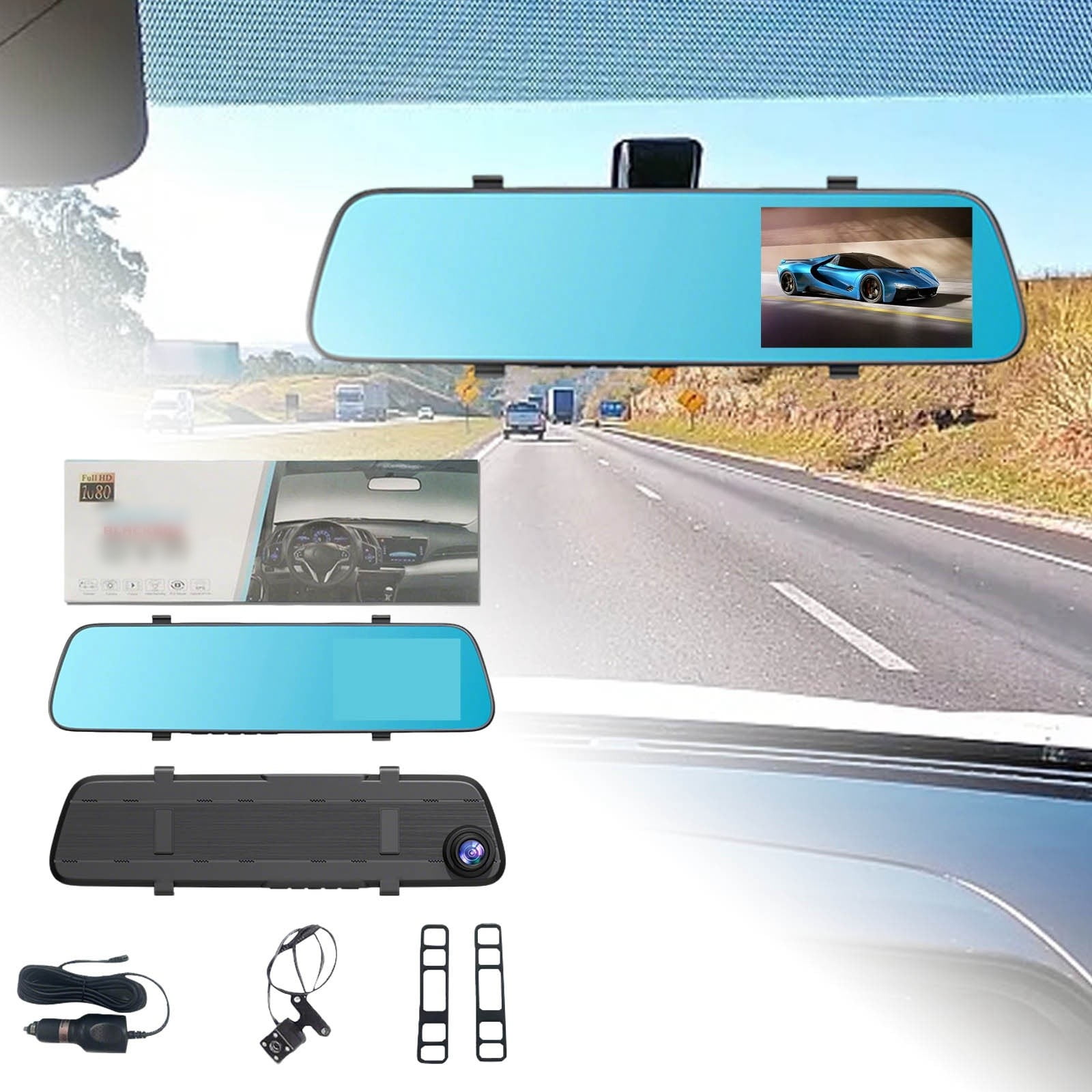 1080P Full Car Backup Camera with Night Loop Recording G-Sensor and 170 ...
