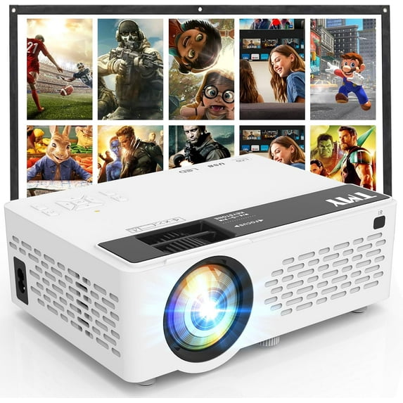 1080P Full HD Portable Mini Projector, Upgraded Bluetooth Movie ...