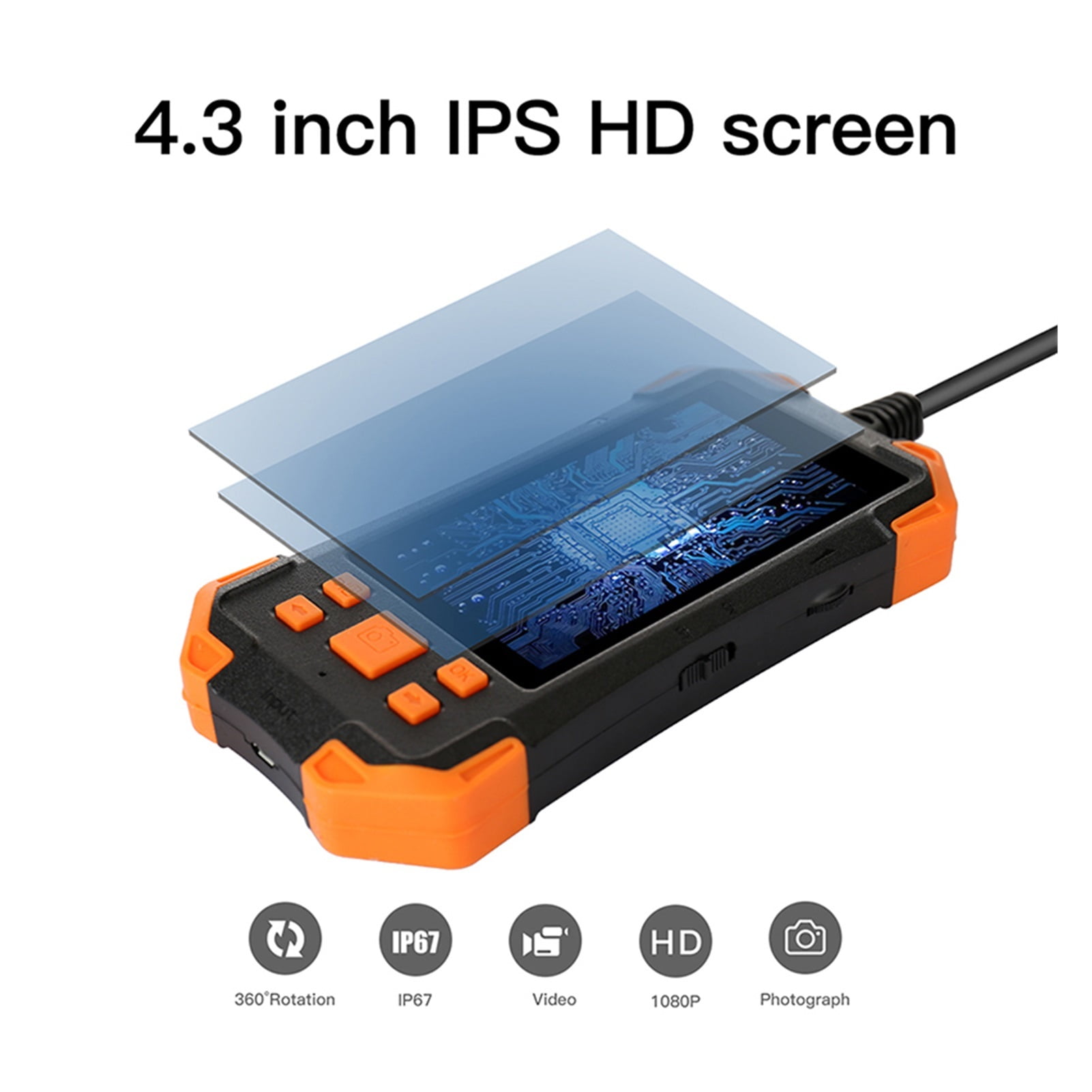 1080P HD Digital Endoscope Camera 4.3 Inch LCD 4cm-5m Focal Distance ...