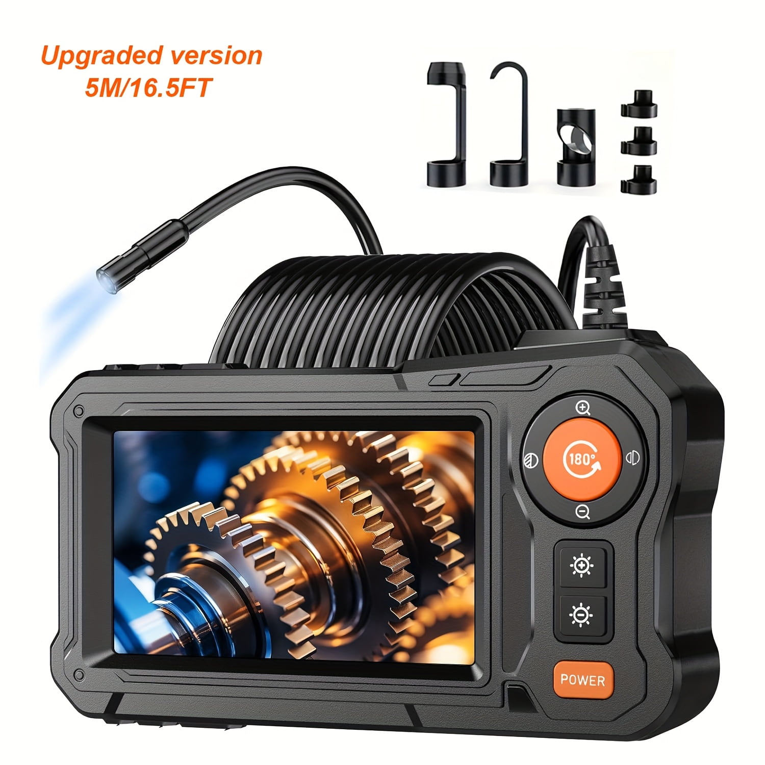 1080P HD Endoscope Camera with 4.3" LCD Screen - 8 Adjustable LED ...