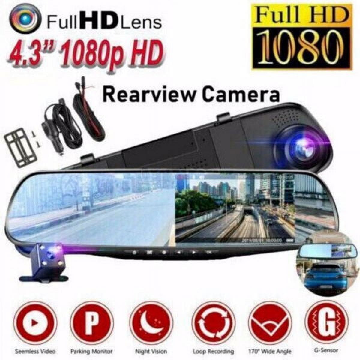 1080P HD Rearview Mirror Car DVR Dual Dash Cam Camera Front Rear Video ...