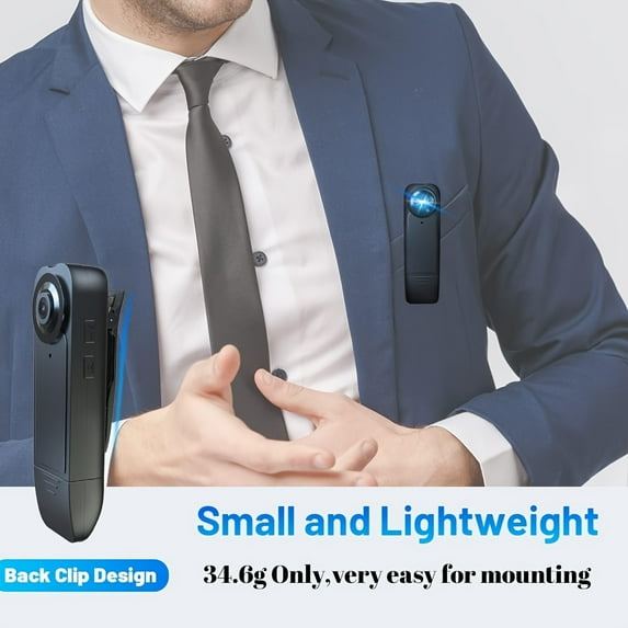 1080P HD Wearable Body Camera with Night Vision, 6HR Battery, Motion ...