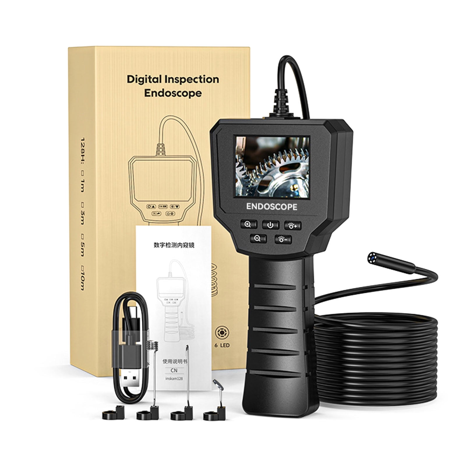 1080P Inspection Camera with Adjustable LED Light & Waterproof Cable ...