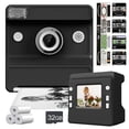 1080P Instant Print Camera with Dual Lens, 2.4” Screen & Built-In Photo ...