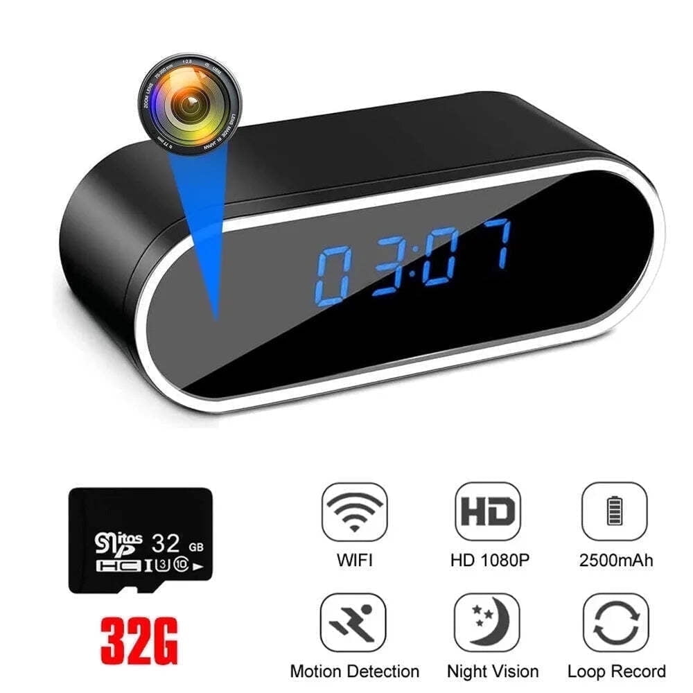 1080P Wifi Night Vision Camera Secret Invisible Camera Home Security ...