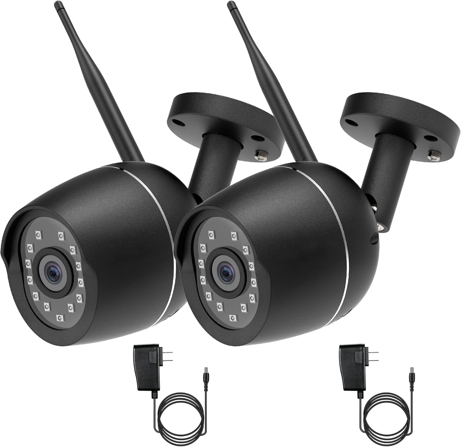 2Pack Security Camera Wireless Outdoor(Plug-in), 1080P WIFI Cameras for ...