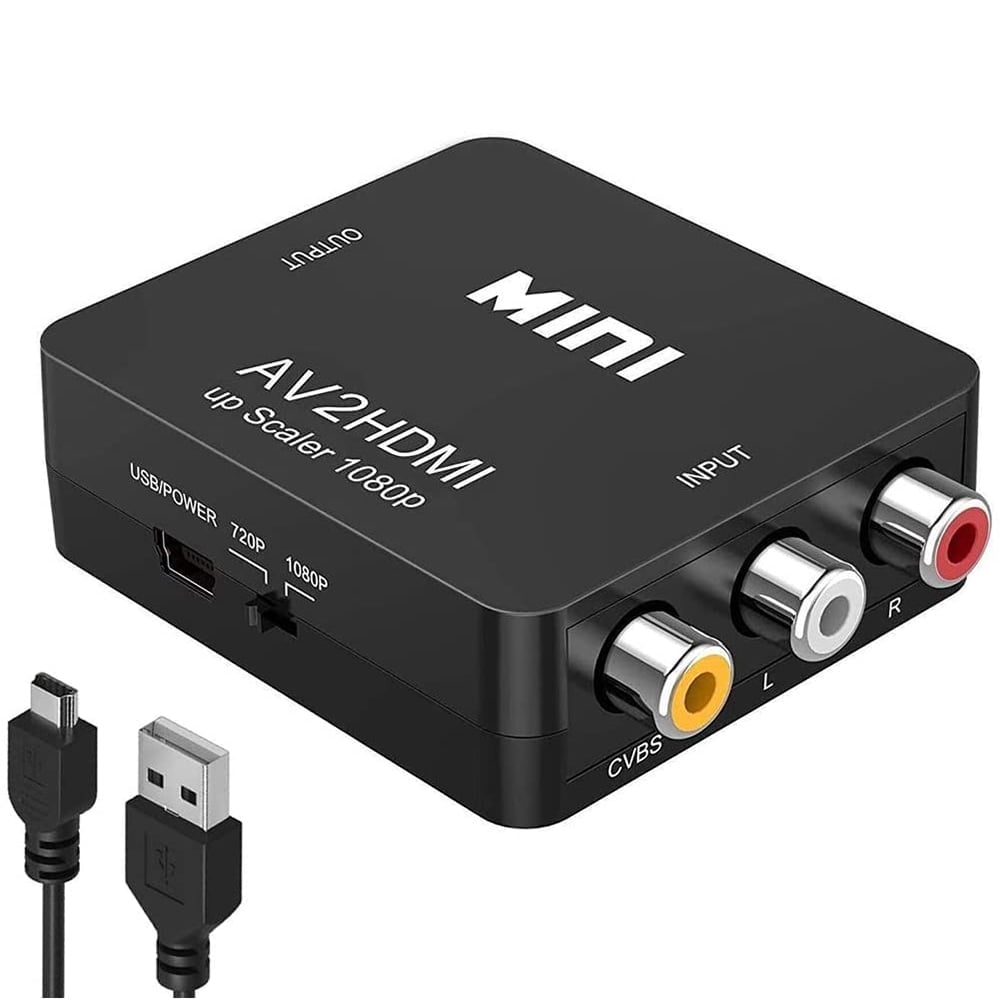 1080P RCA to HDTV Converter Adapter, Composite AV to HDTV Video Audio ...