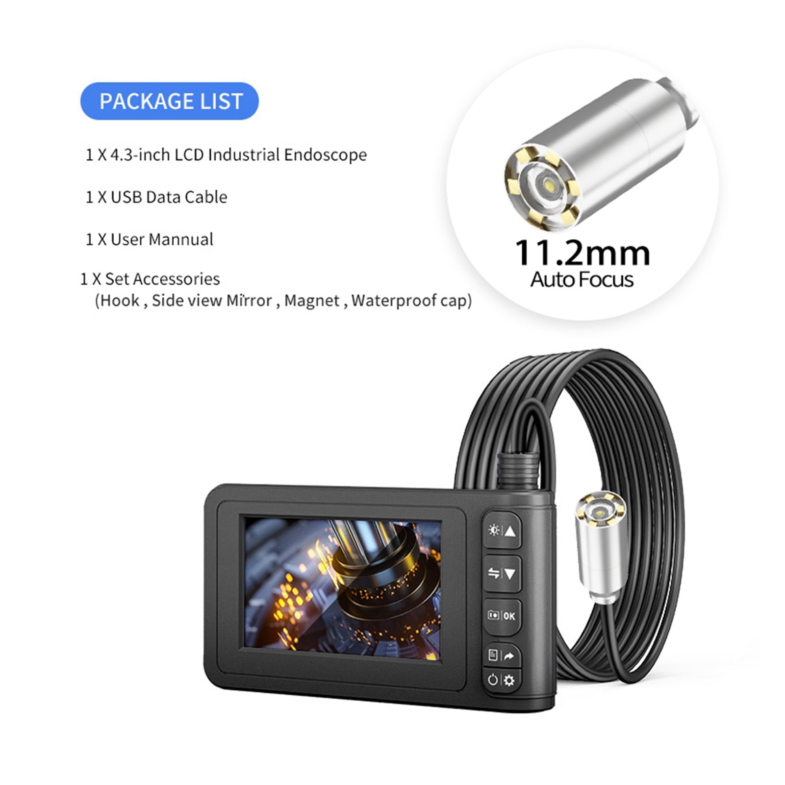 1080P Single & Dual Digital Borescope Inspection Camera With 4.3" LCD ...