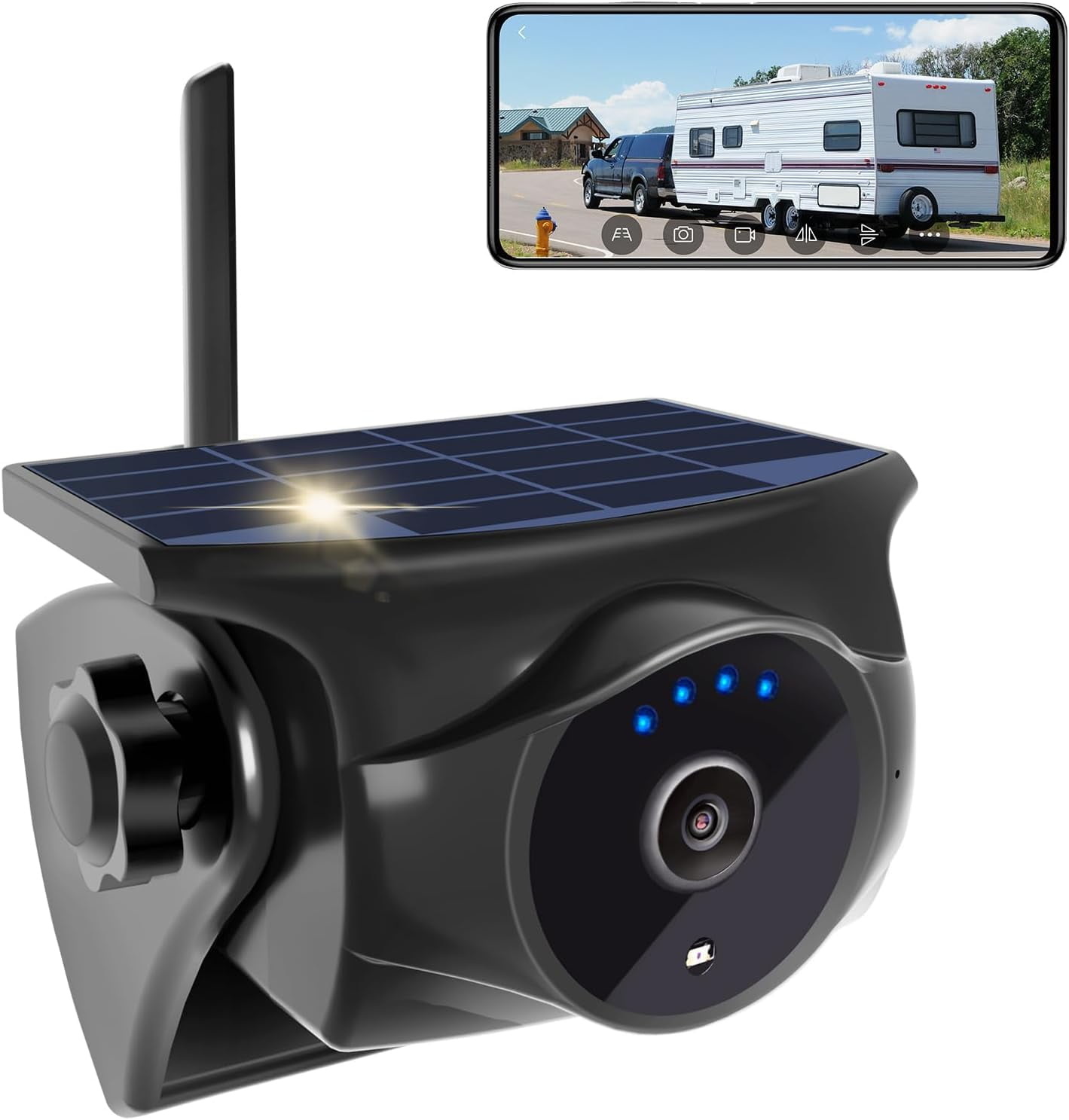 1080P Solar Backup Camera - Hitch Rear Front Camera with Night Vision ...