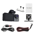 1080P Three Lens Car DVR DashCam Video Recorder Front Rear And Inside ...