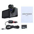 1080P Three Lens Car DVR DashCam Video Recorder Front Rear And Inside ...
