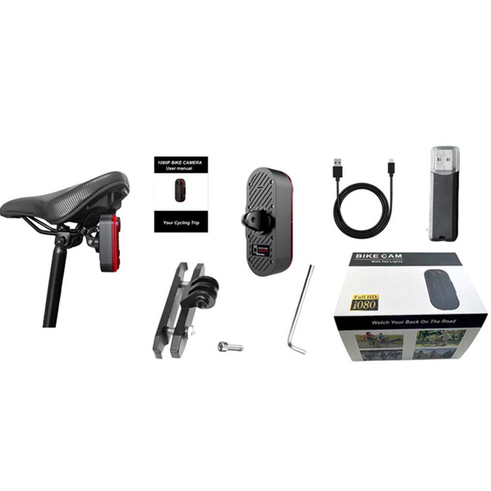 1080P Waterproof Bike Rear Camera Recorder with AI Warning Light and ...