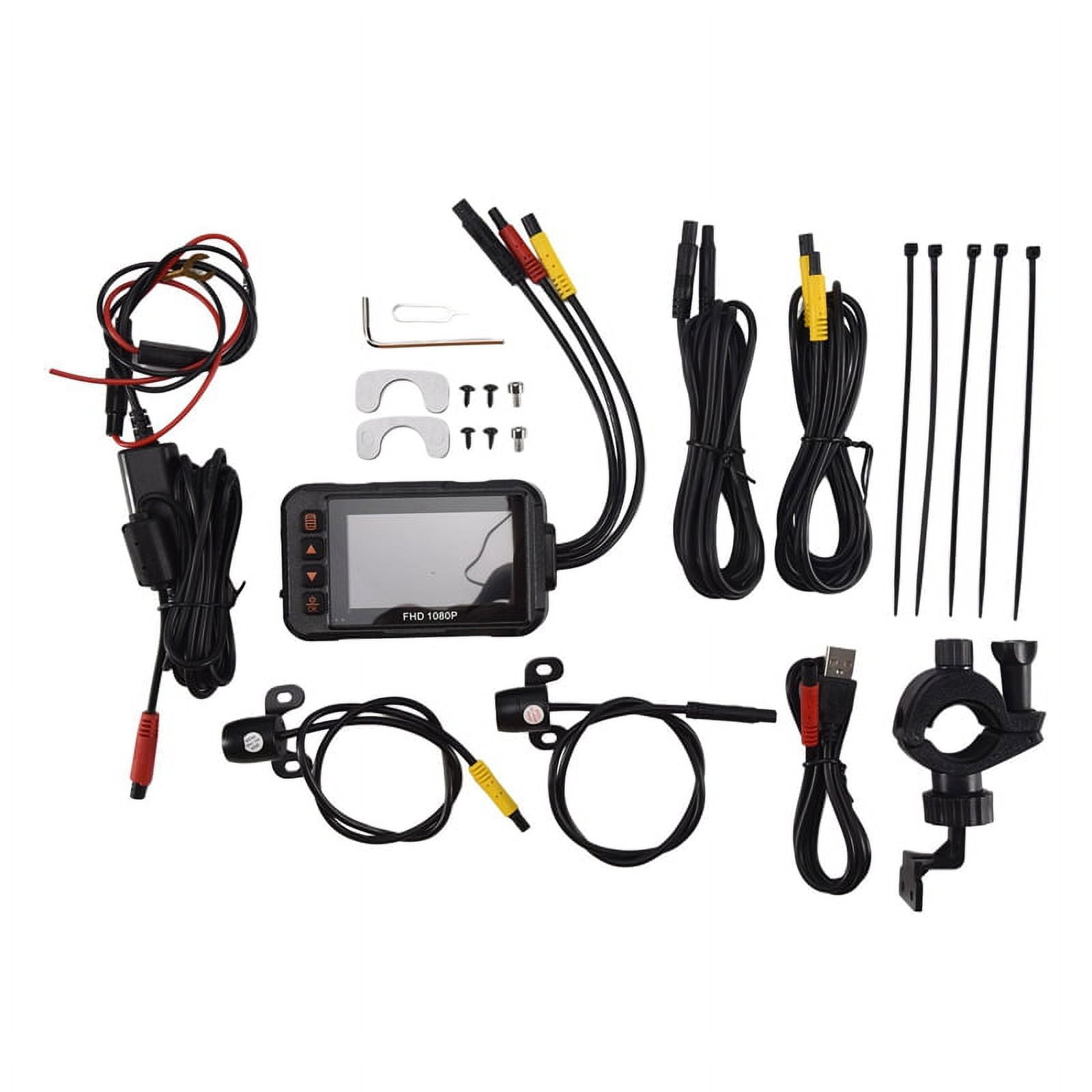 1080P Waterproof Motorcycle Camera DVR Motorcycle Dashcam 3 Inch Front ...