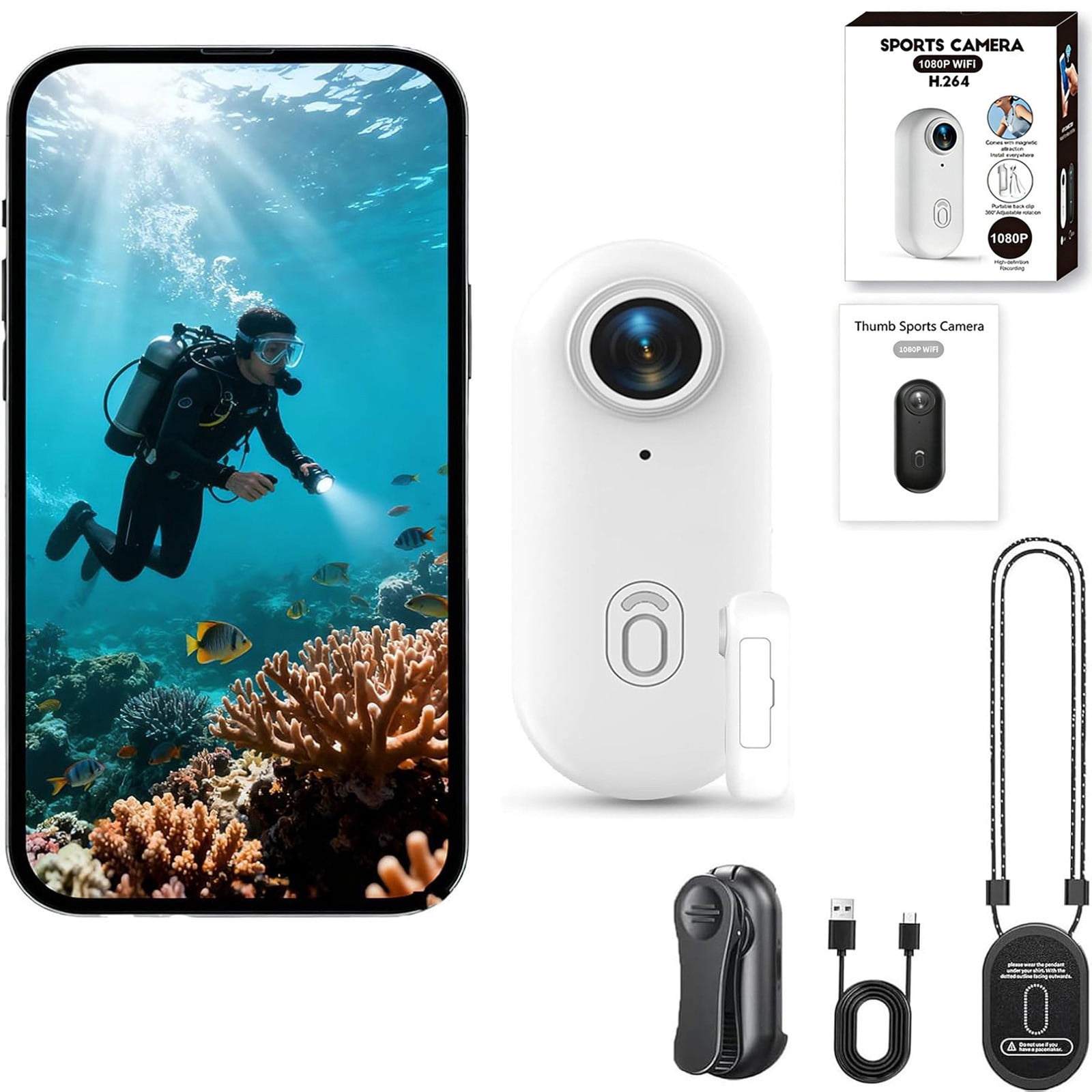 1080P Wearable Camera with 128GB Card & Reader, 120° Wide Angle Body ...