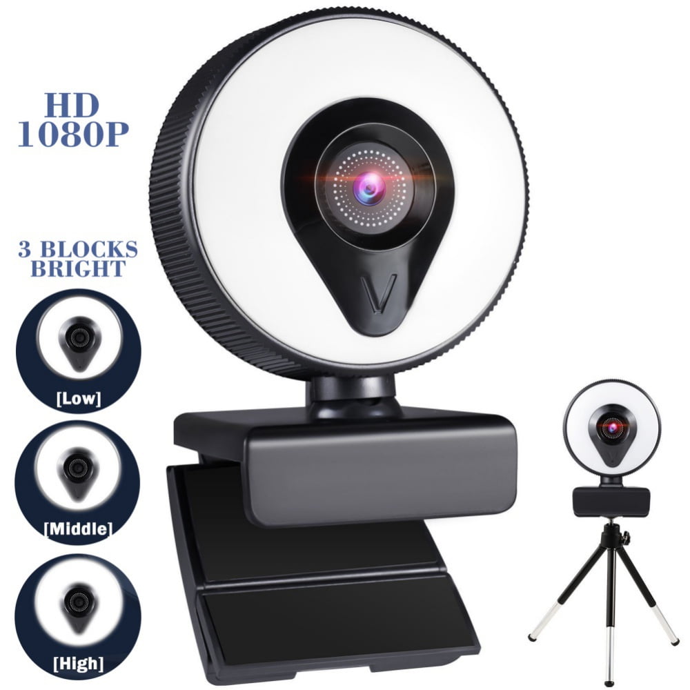 1080P Webcam Camera for Computer With Built-in Microphone Three-Level ...