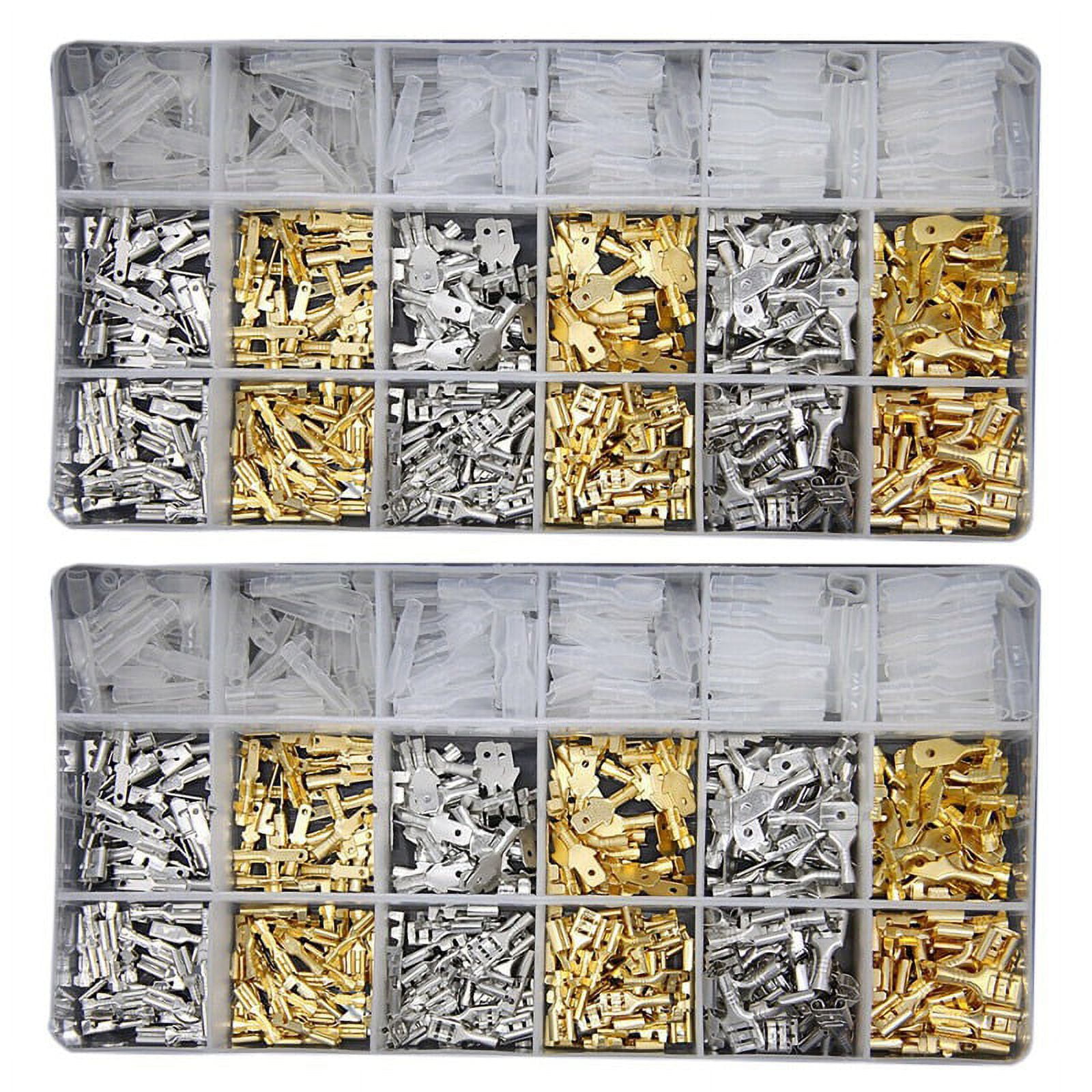 1080Pcs 2.8/4.8/6.3mm Wire Connectors Kit Crimp Female/Male Spade ...