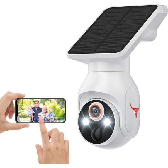 1080p Camera with Solar Panel, 2.4G WiFi Only, AI Human Detection, 2 ...