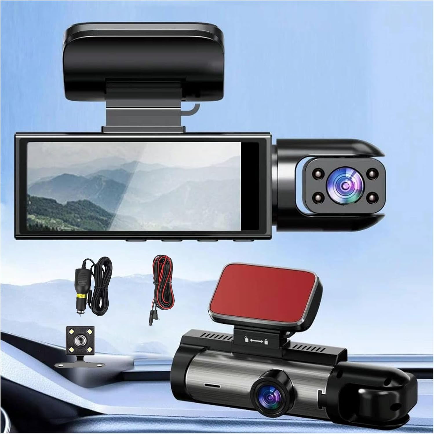 1080p HD Vision Wide Angle Traffic Recorder, 1080p HD Enesy Front and ...