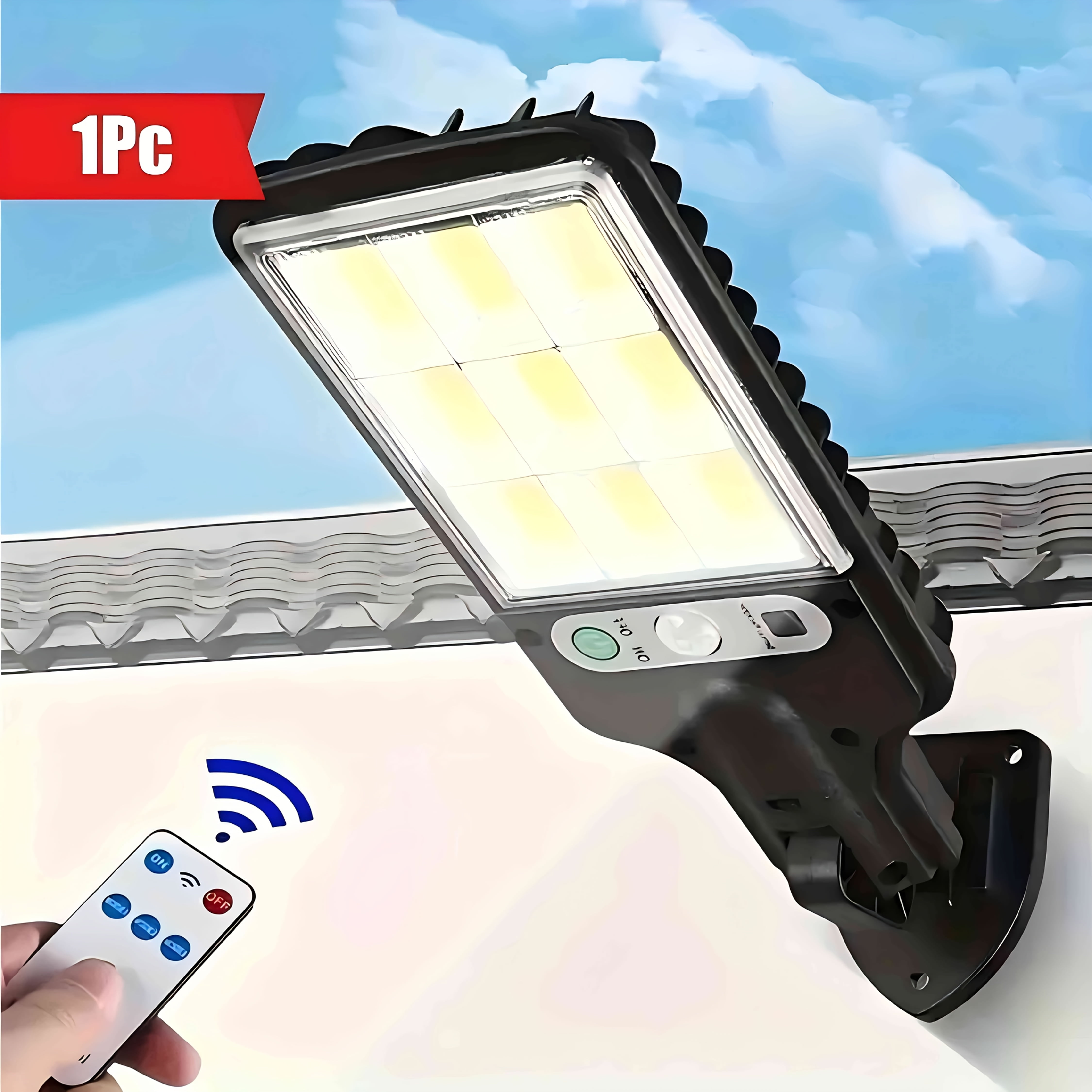 108COB Solar Street Lights Outdoor, LED Wall Lights with Remote, Human ...