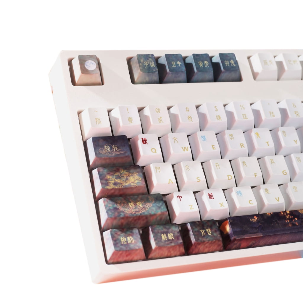 108Keys Ancient Style PBT Dye Sublimations Keycap Original Profile for ...