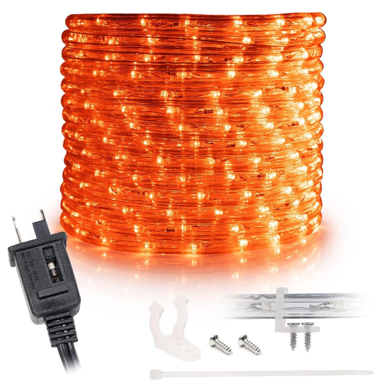 108LEDs, 10ft Orange LED Rope Light, Connectable Outdoor Permanent ...