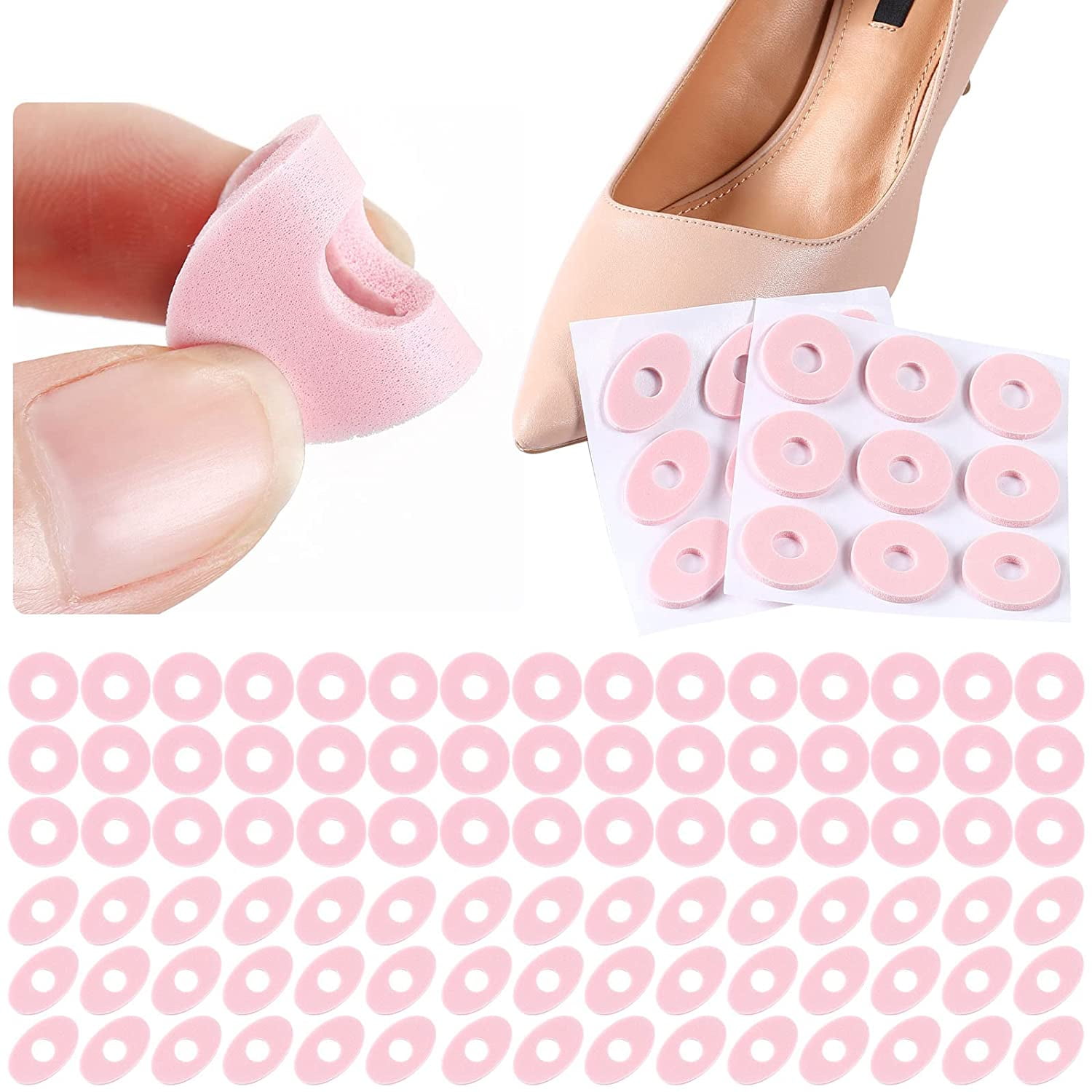 108PCS Soft Foam Callus Cushions, Round Foot Pads, Oval Corn Pads for ...