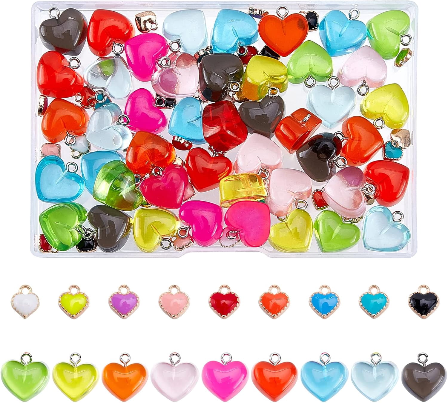 108Pcs 18 Style Alloy Enamel Charms and Transparent Resin Pendants ...