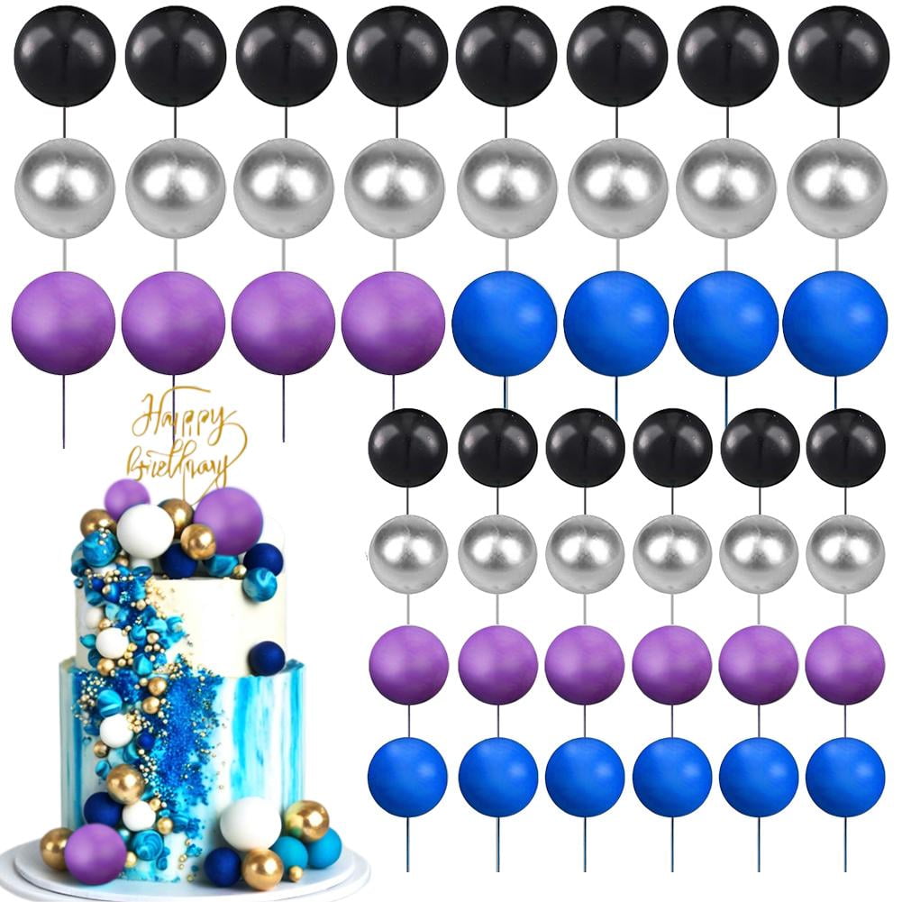 108Pcs Balls Cake Topper Mini Balloons Cake Toppers Foam Cake Dections ...