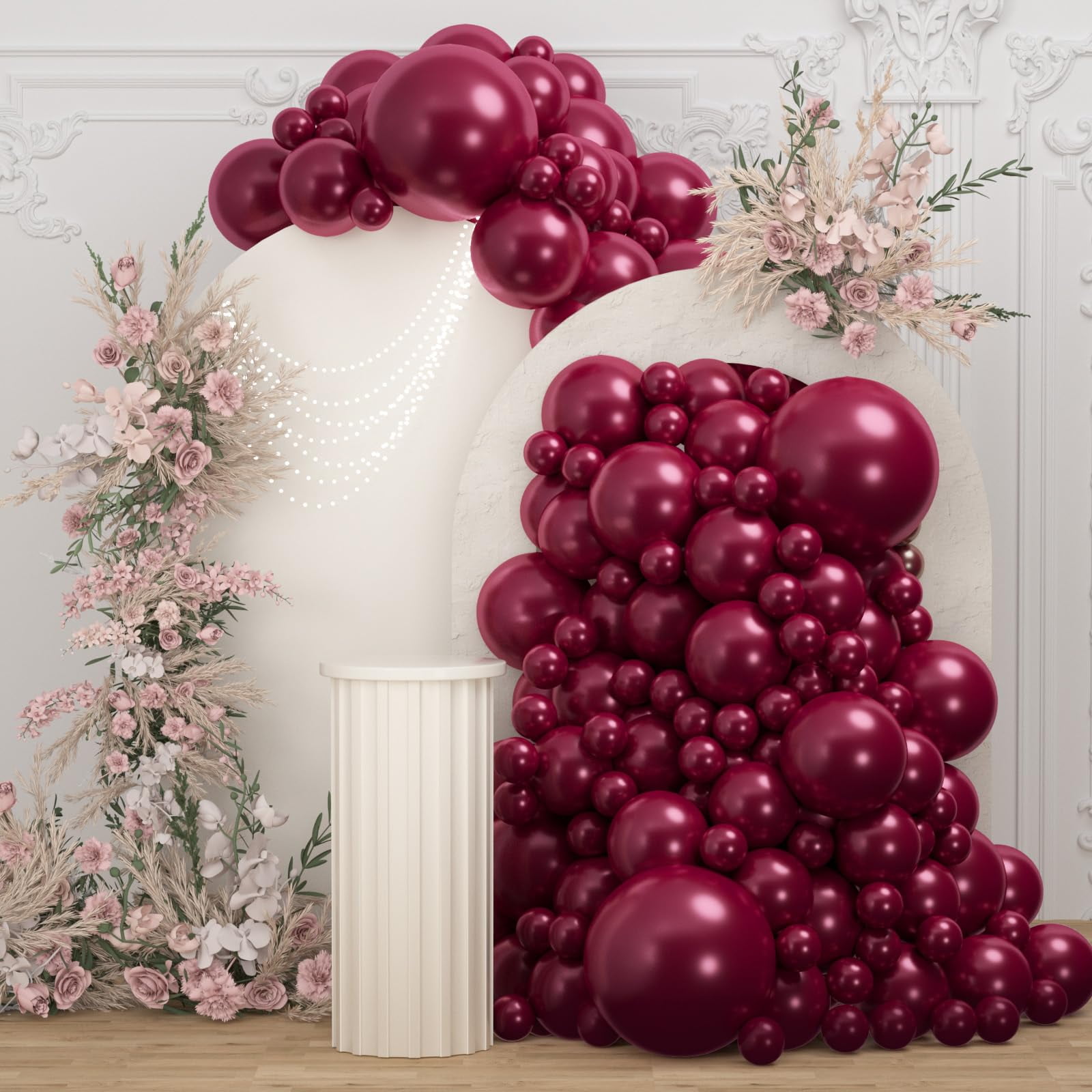 108Pcs Burgundy Double Stuffed Balloons Different KKS1 Size, 18/12/10/5 ...