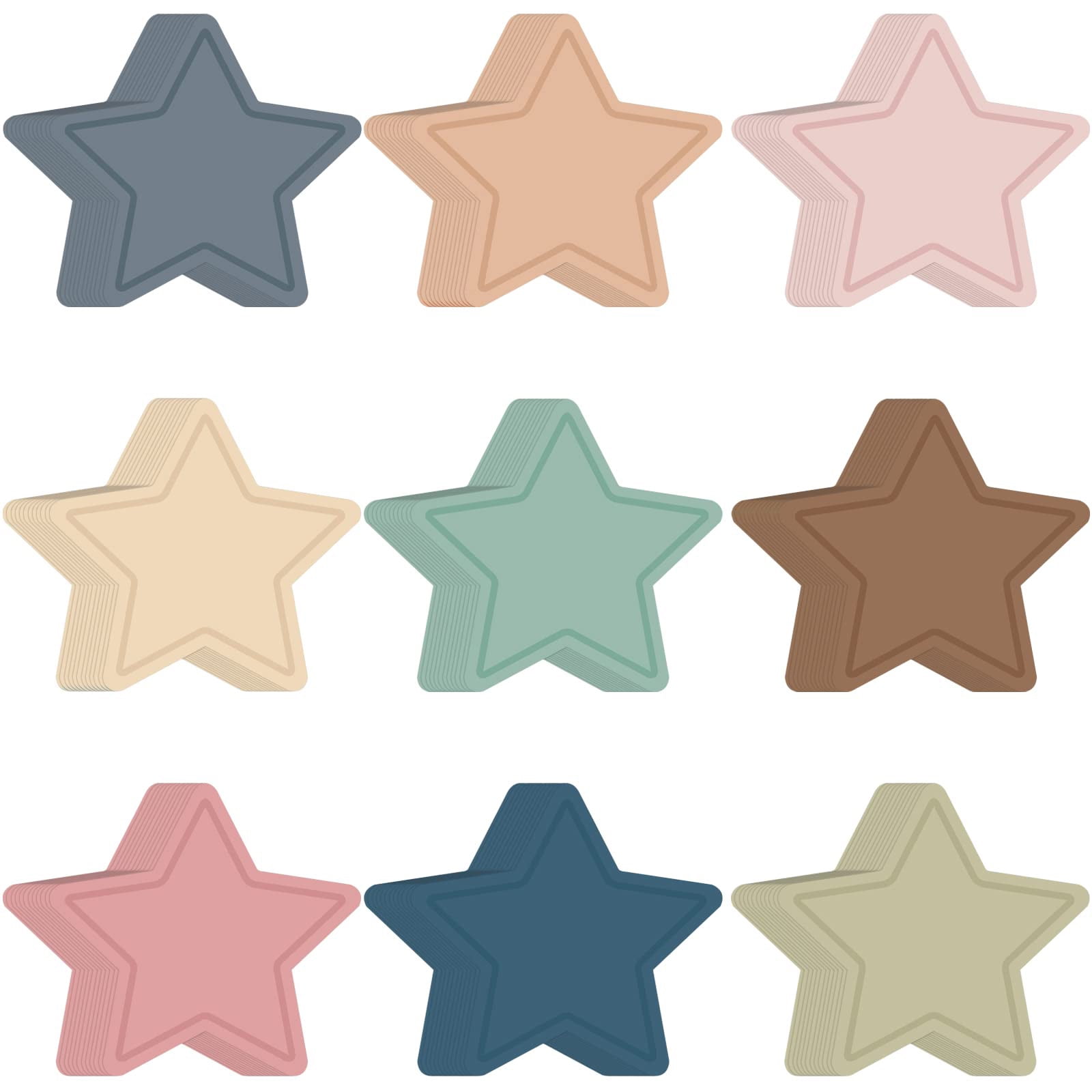 108Pcs Star Paper Cutouts for Classroom Bulletin Board Decoration 3 ...